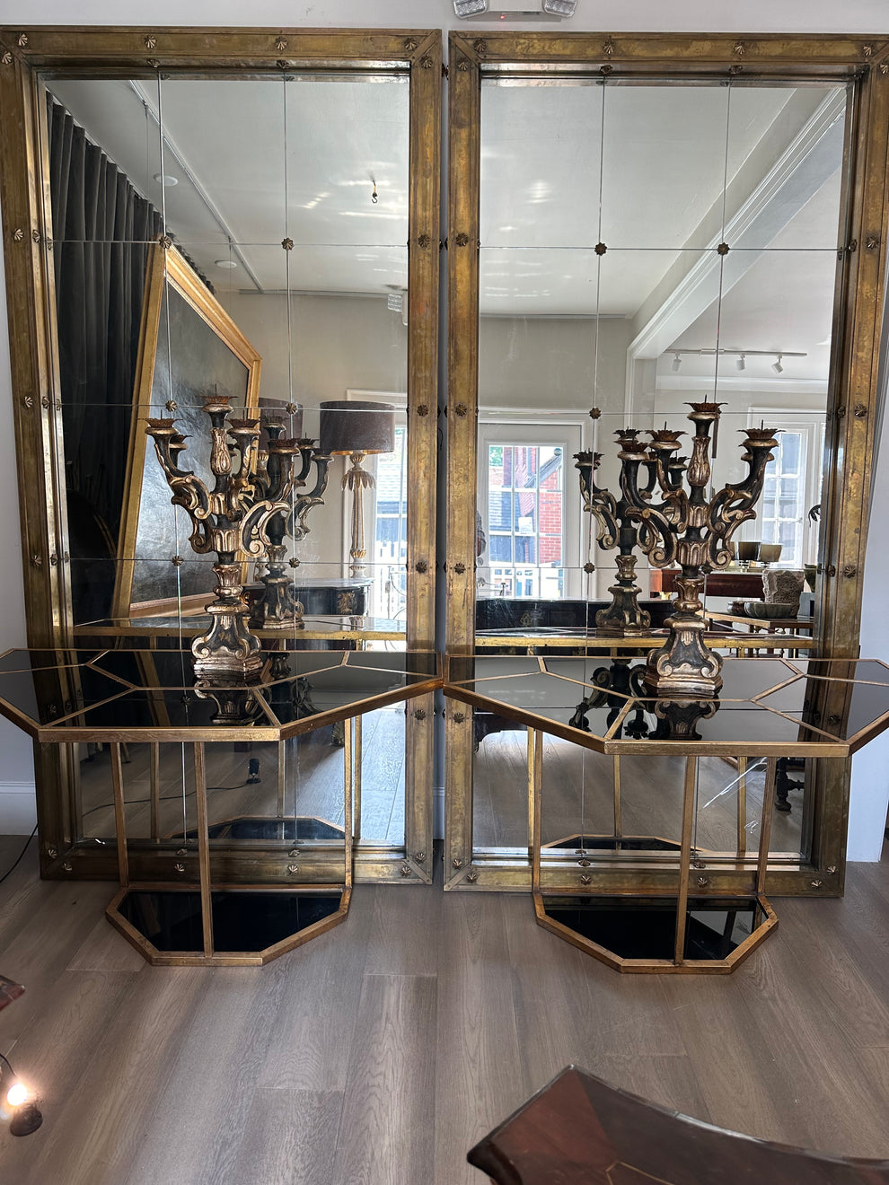 Barcelona Midcentury Brass Studded Mirror - Large Rectangle – Circa II ...